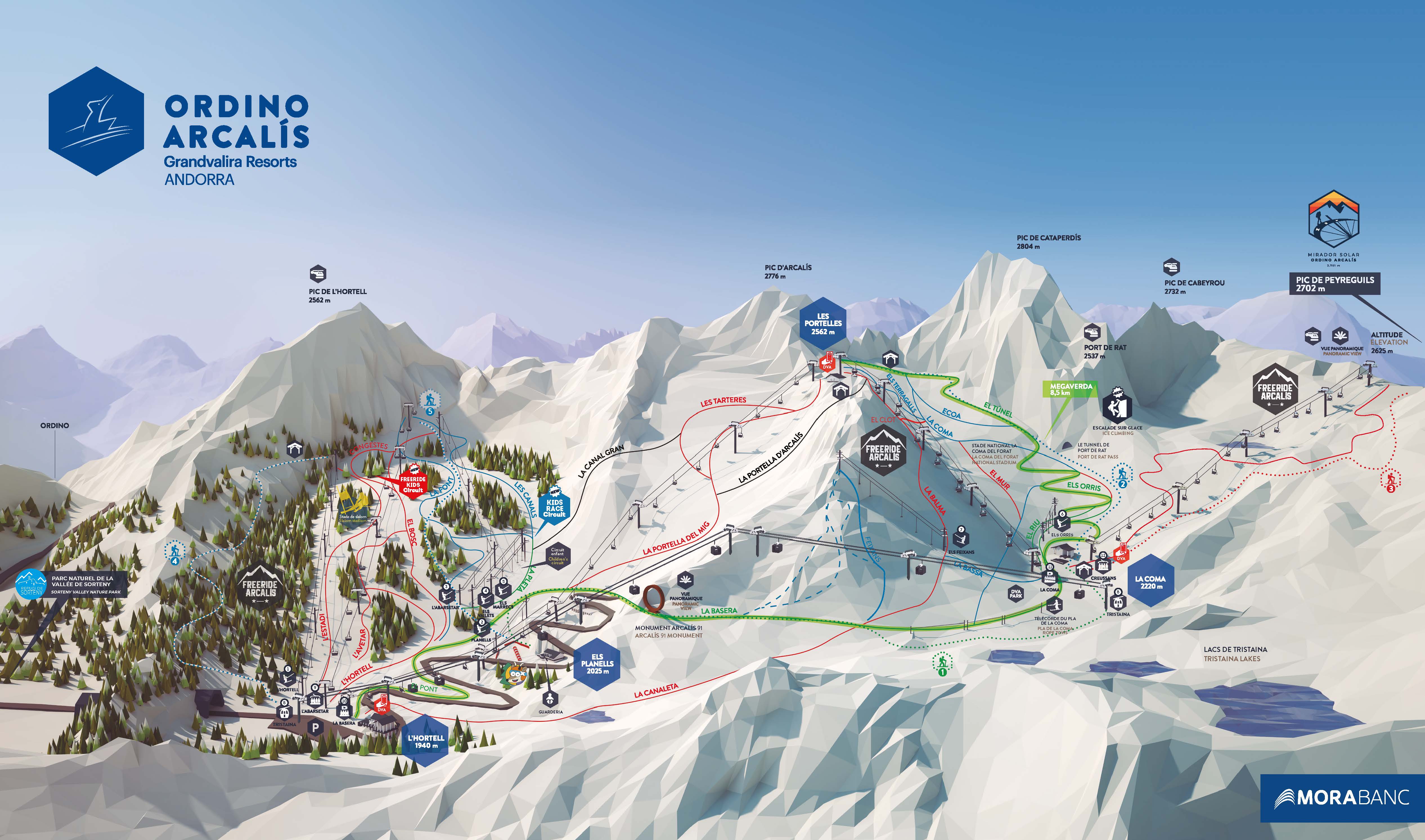 Ski slope map of Andorra | Ordino Arcalís